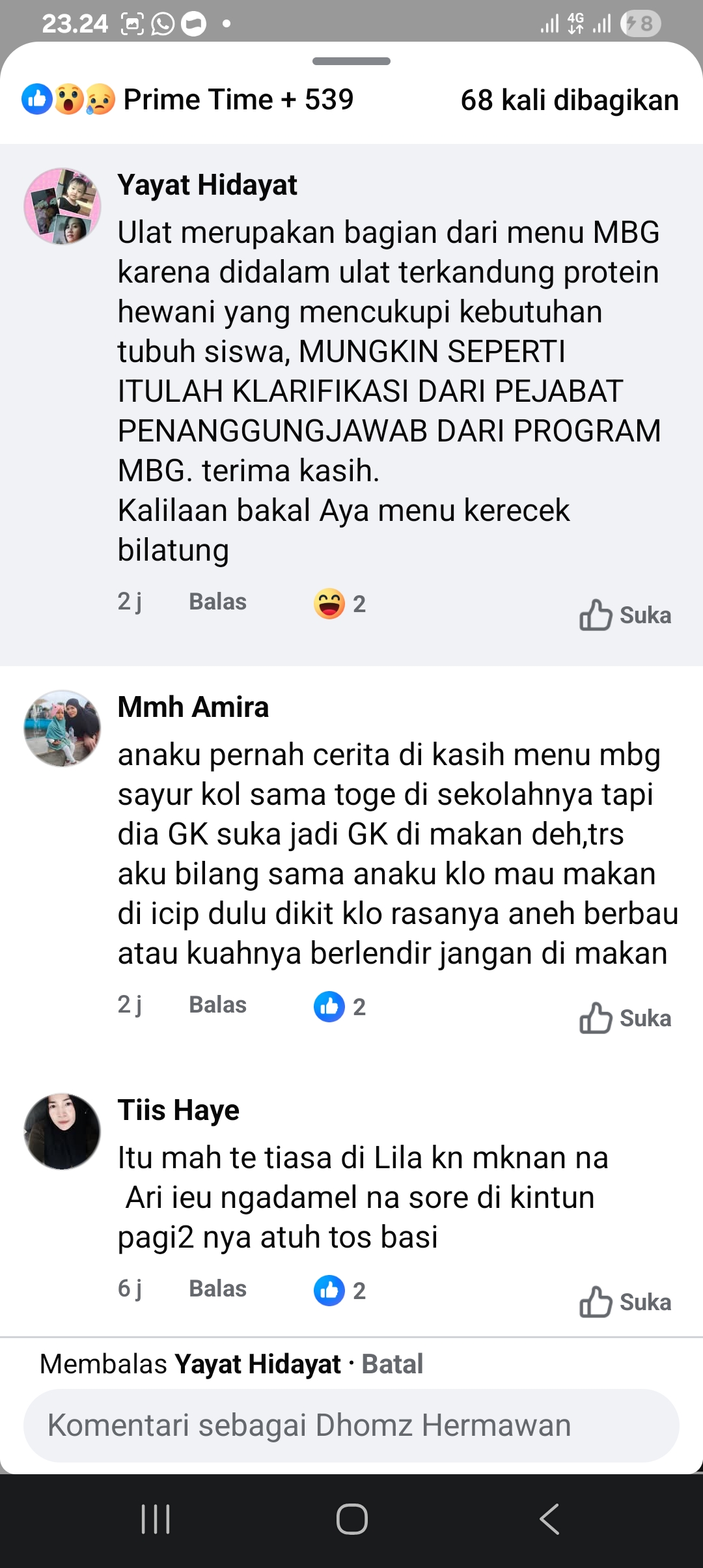 Awas Hoak! Viral Postingan Menu MBG Gunakan Kalimat : "Coba Perhatikan ...