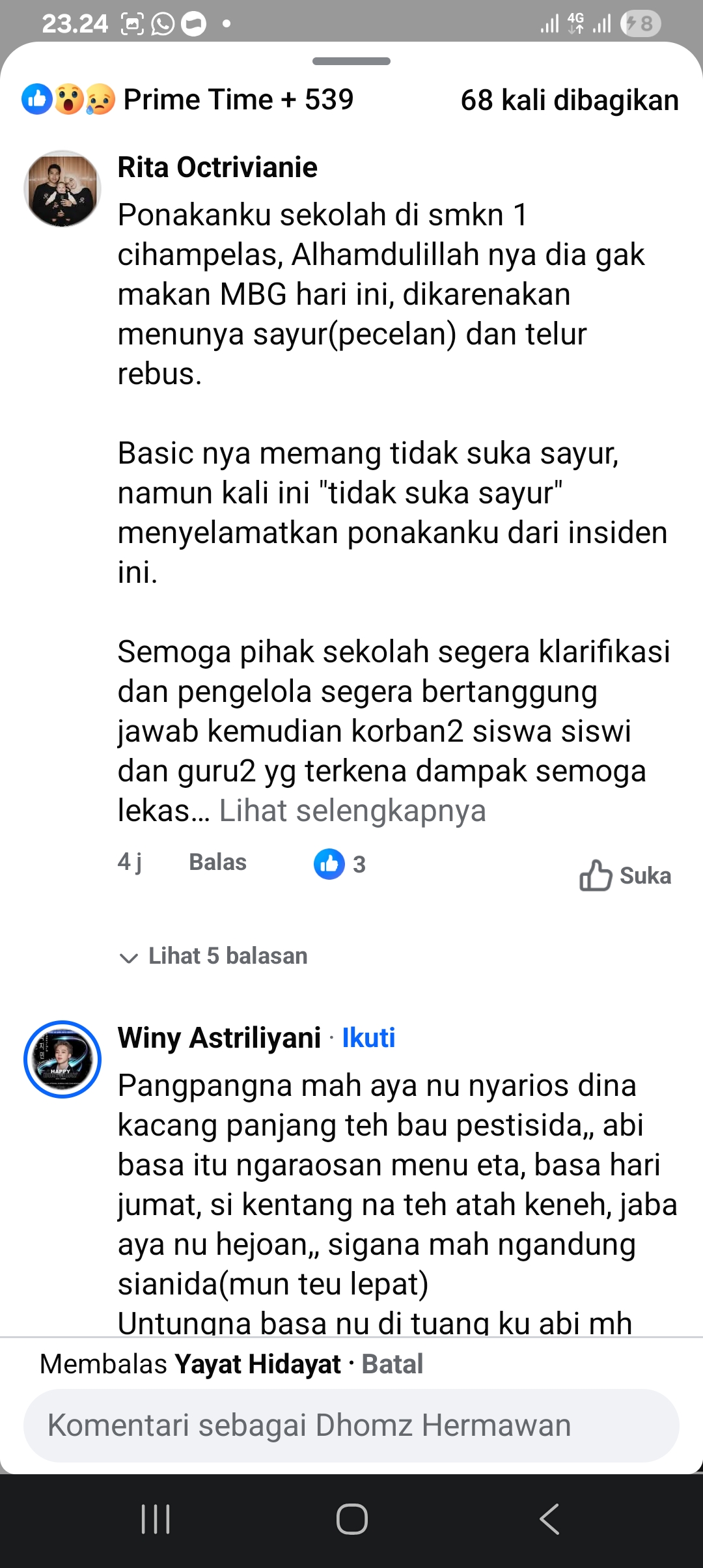 Awas Hoak! Viral Postingan Menu MBG Gunakan Kalimat : "Coba Perhatikan ...