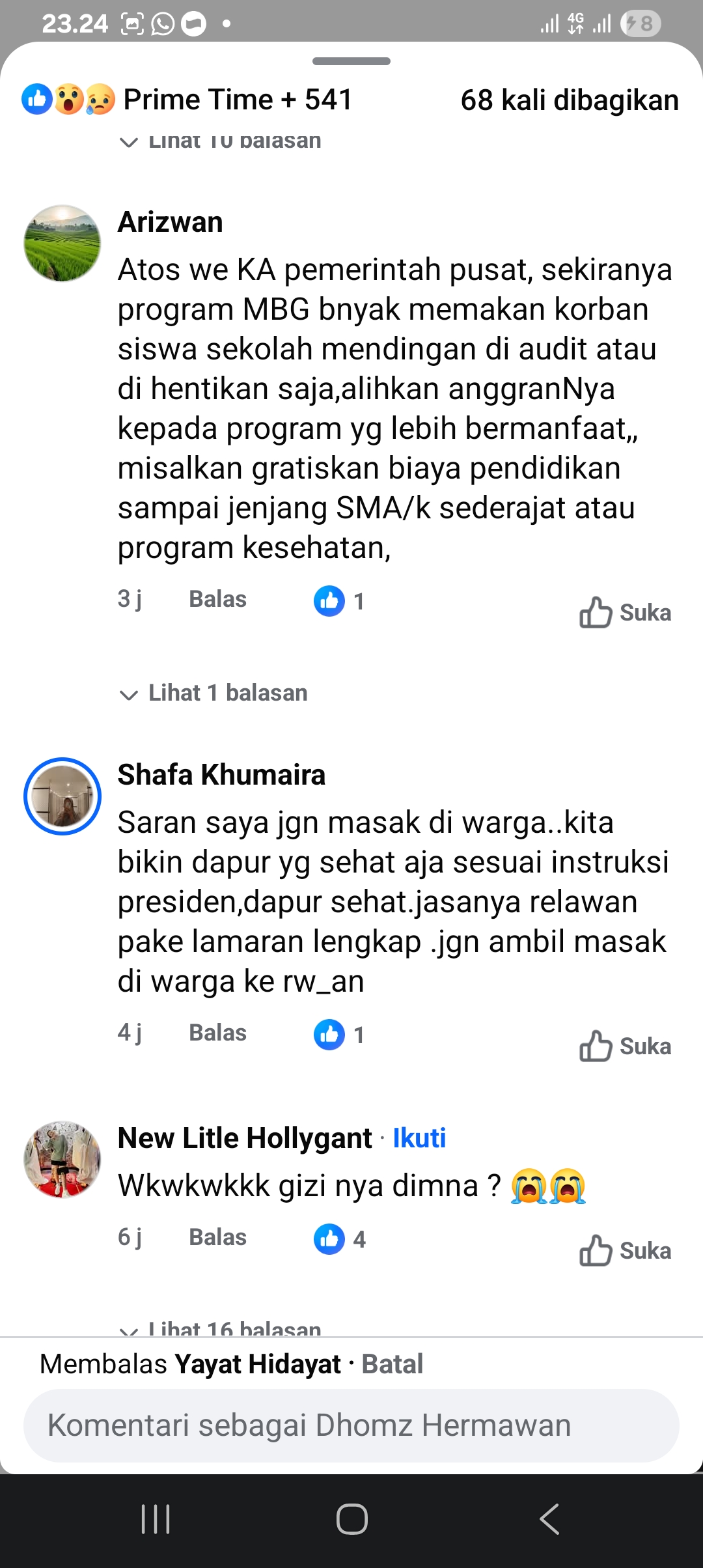 Awas Hoak! Viral Postingan Menu MBG Gunakan Kalimat : "Coba Perhatikan ...